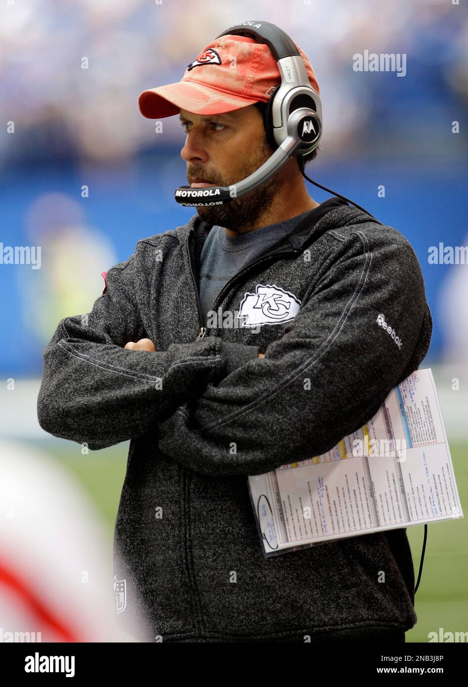 Kansas City Chiefs head coach Todd Haley watches his team from the ...