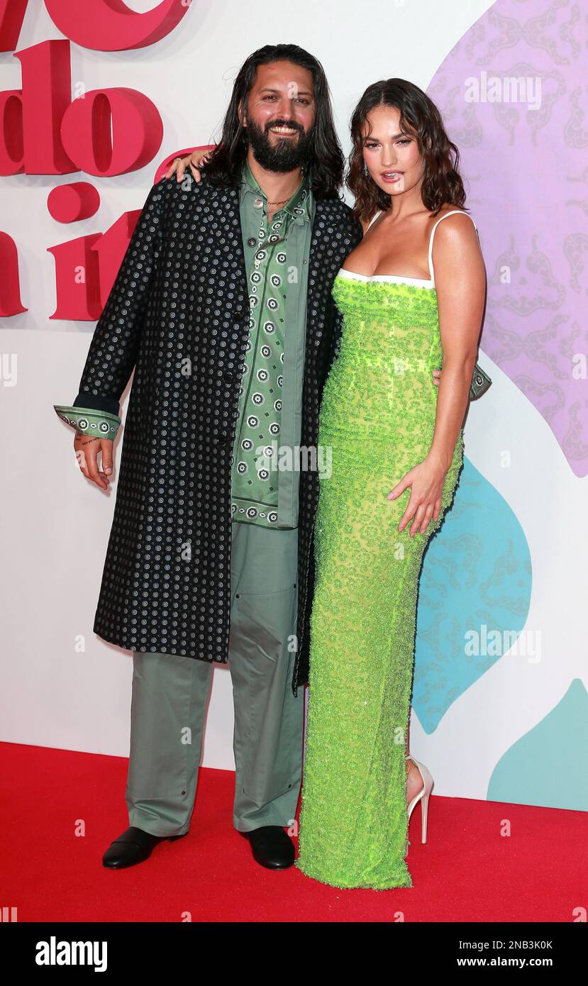 Shazad Latif and Lily James attend the UK Premiere of "What's Love Got ...