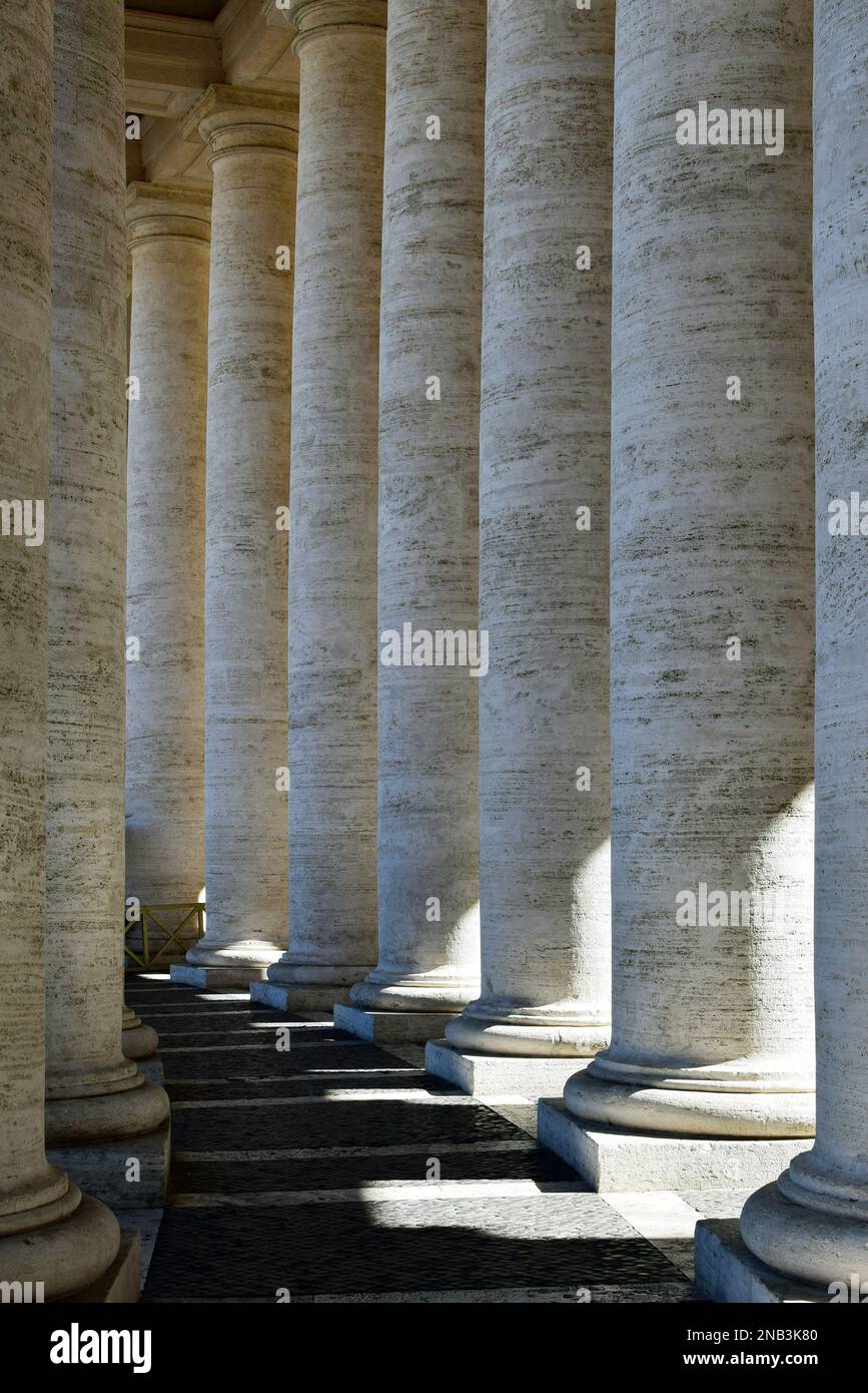 Columns in Saint Peter Square Vatican City. Architecture of Vatican ...