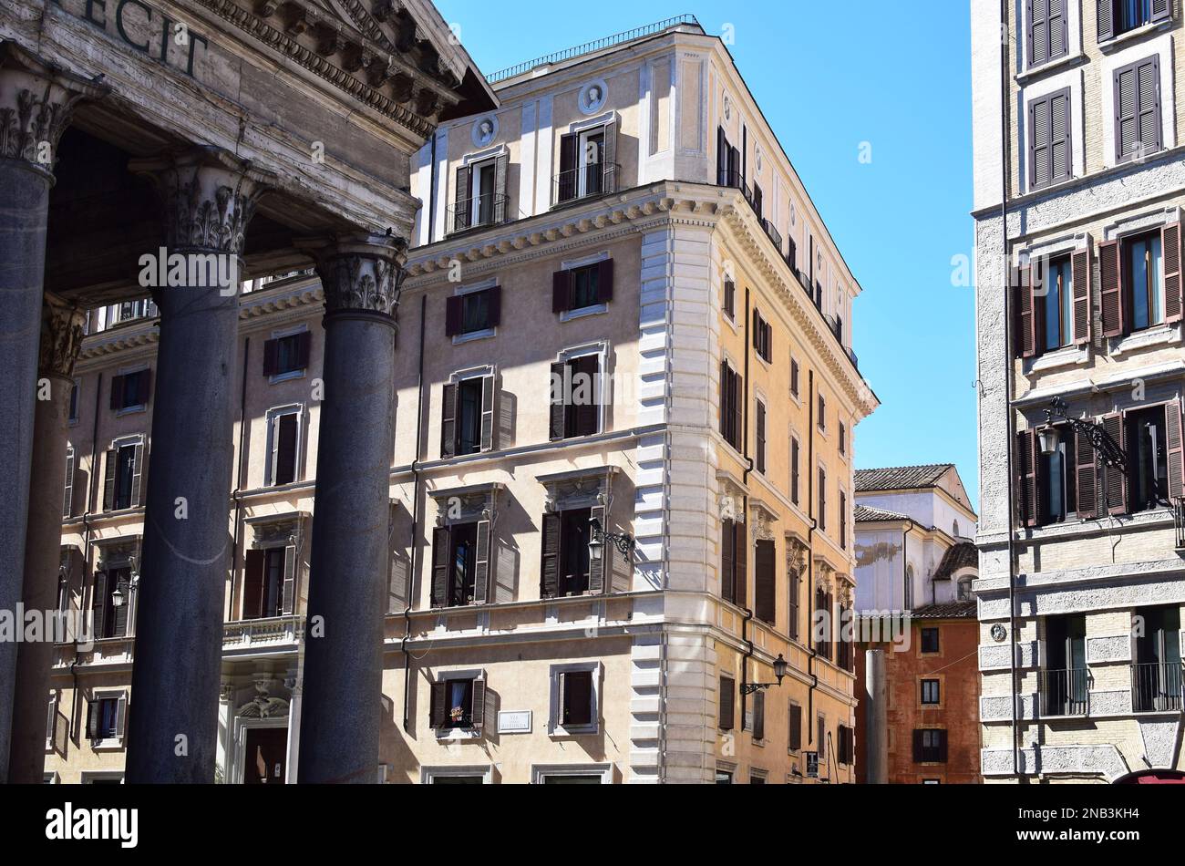 Ancient architecture of Rome, Pantheon square, Rome, Italy Stock Photo ...