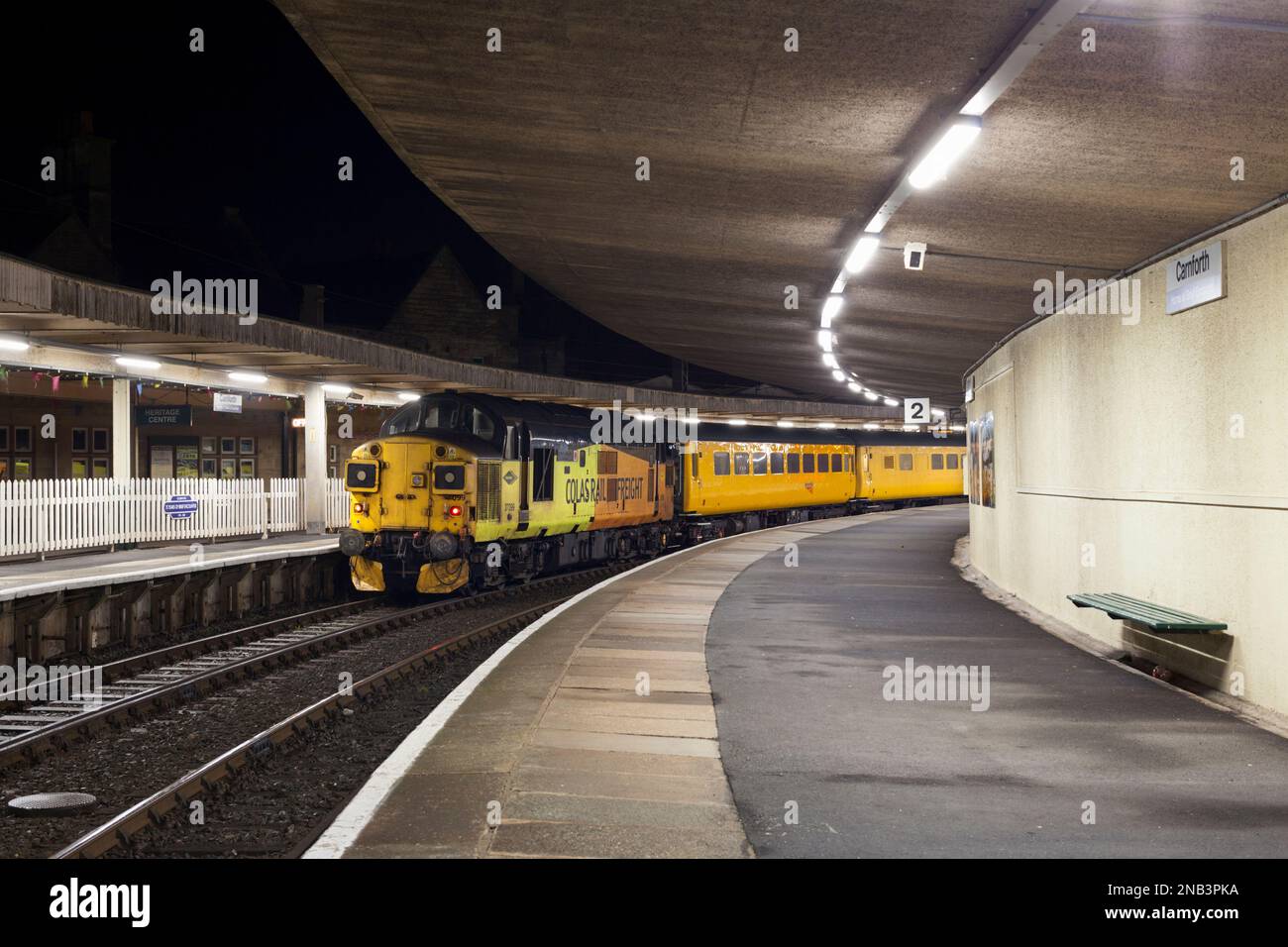Colas Rail Freight class 37 diesel locomotive at Carnforth with the ...