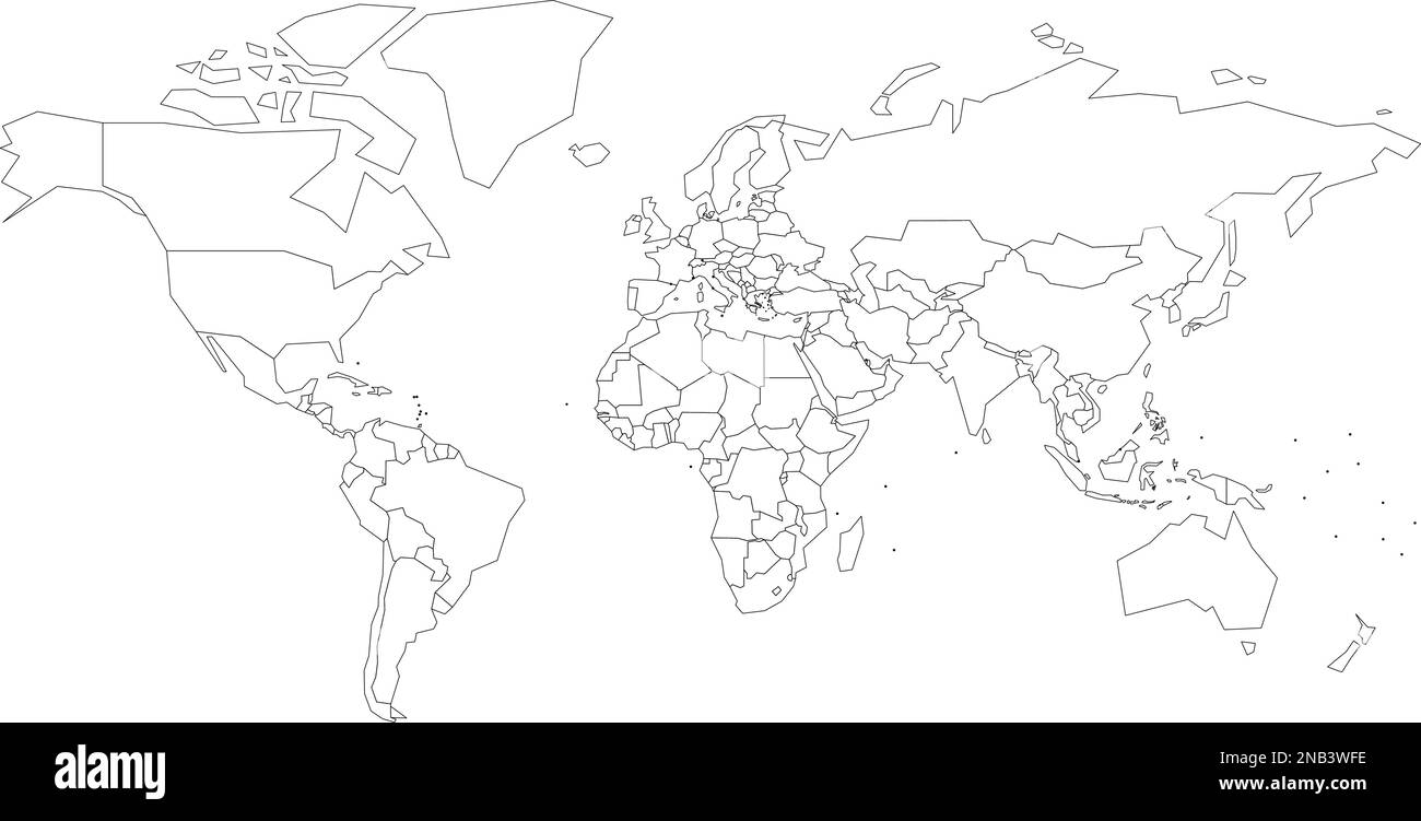 Political map of World with dots instead of small states. Blank map for ...