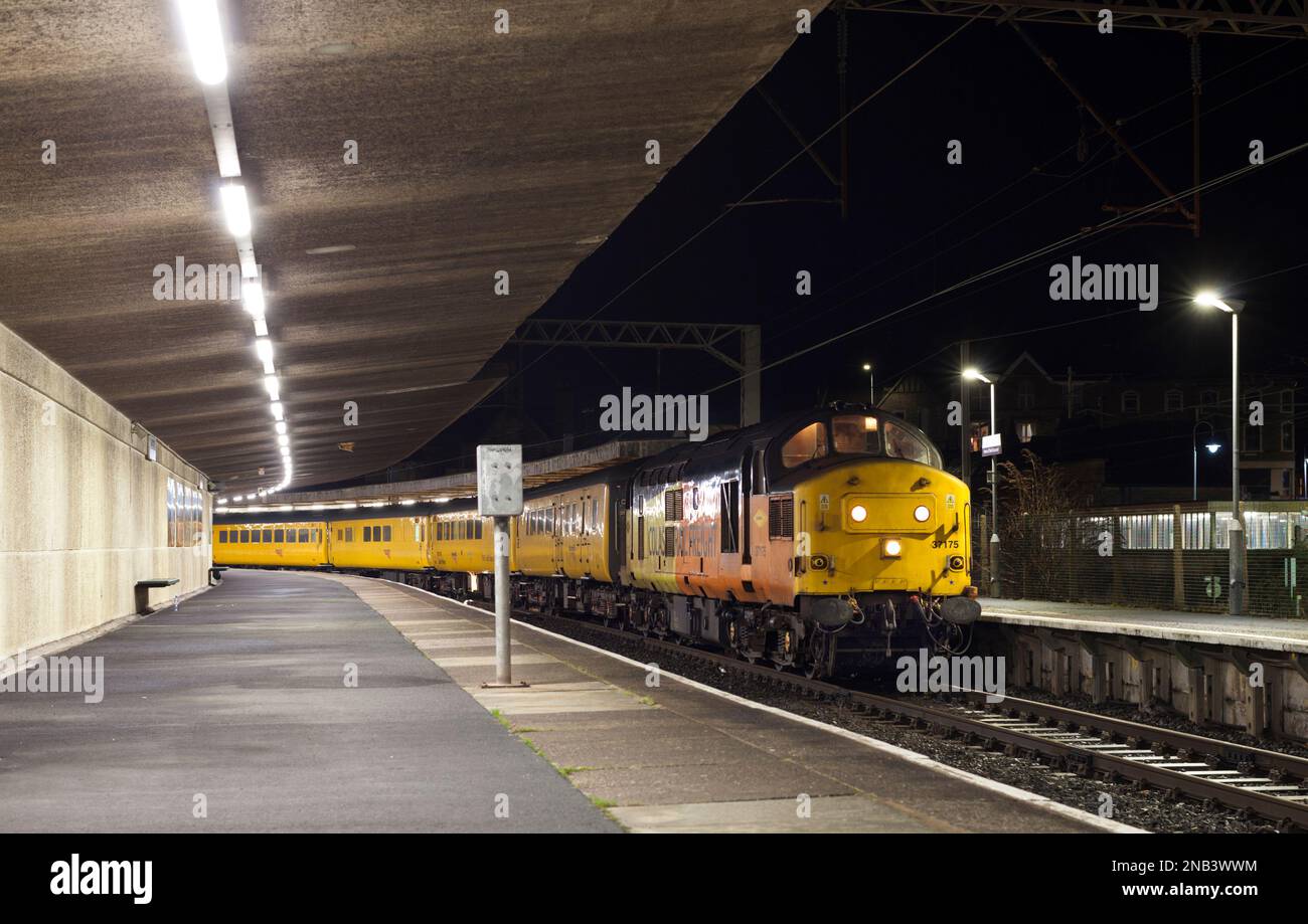 A Colas Railfreight class 37 locomotive 37175 at Carnforth (Lancashire ... A Colas Railfreight class 37 locomotive 37175 at Carnforth (Lancashire ...