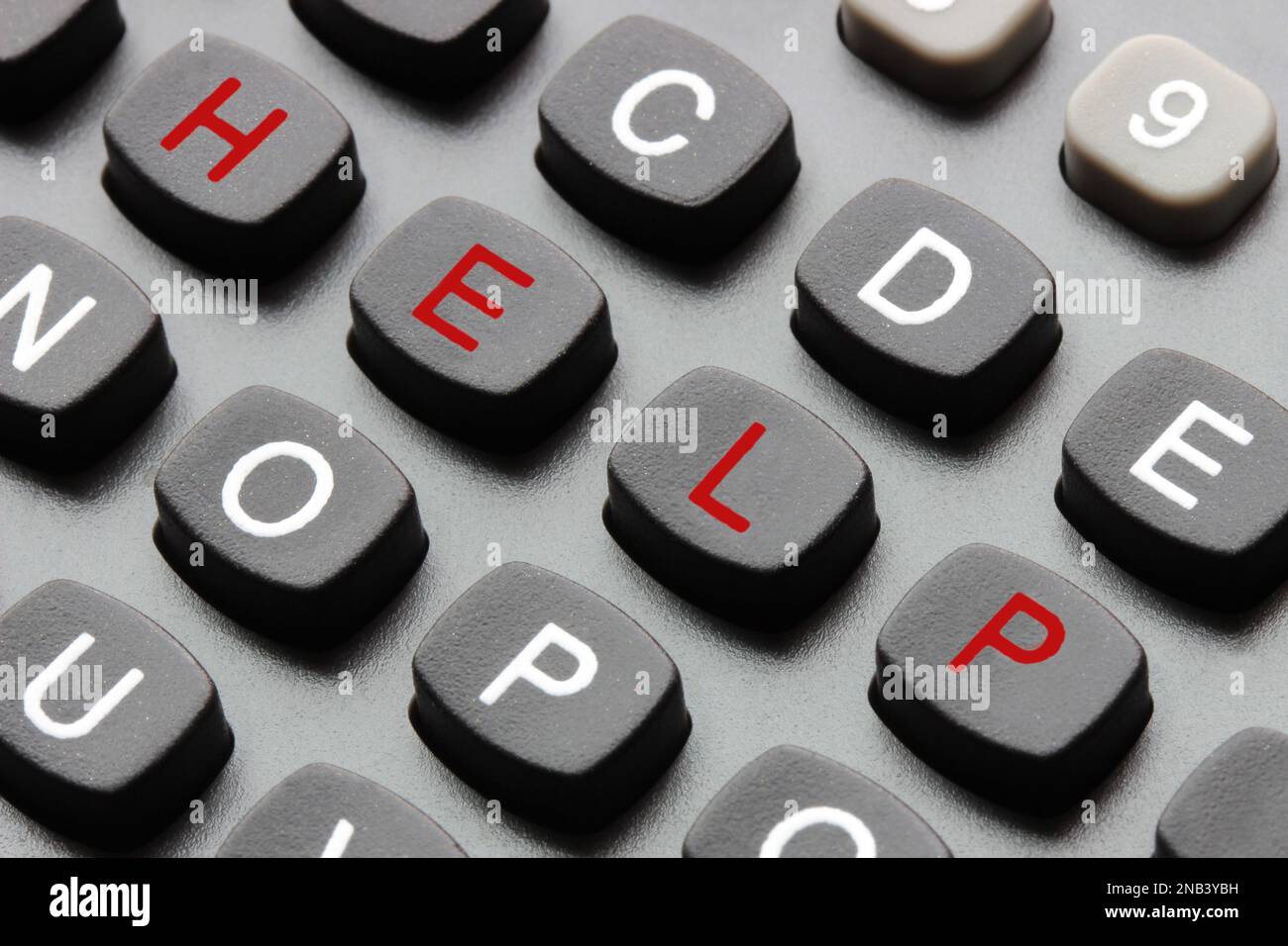 Computer keyboard with an help red text Stock Photo - Alamy