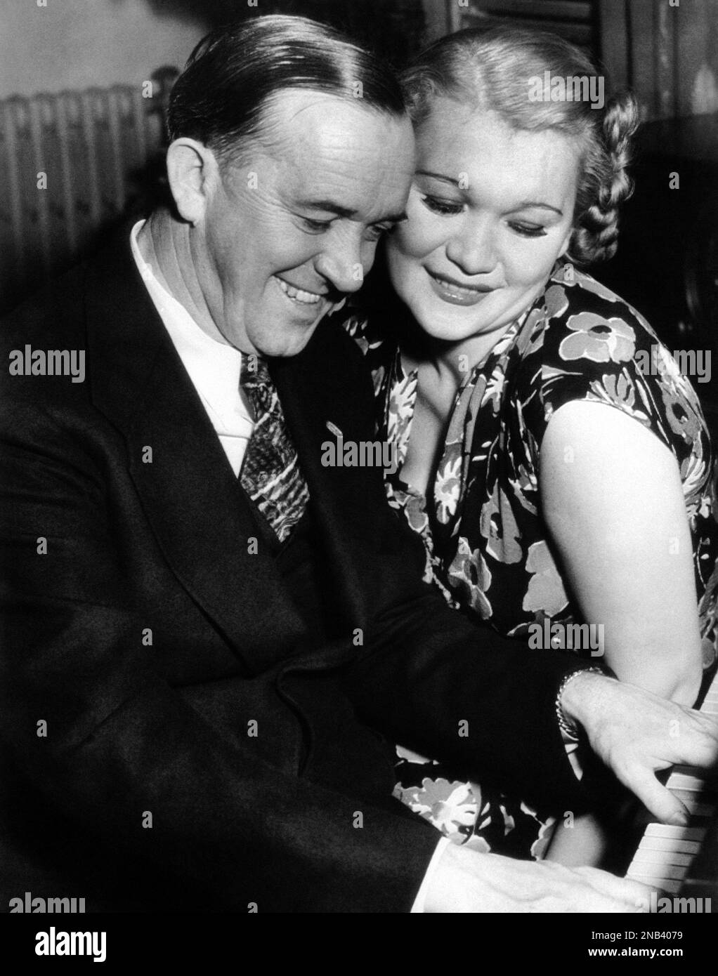 Stan Laurel, famous film comedian, and his latest wife, Vera Ivanova ...