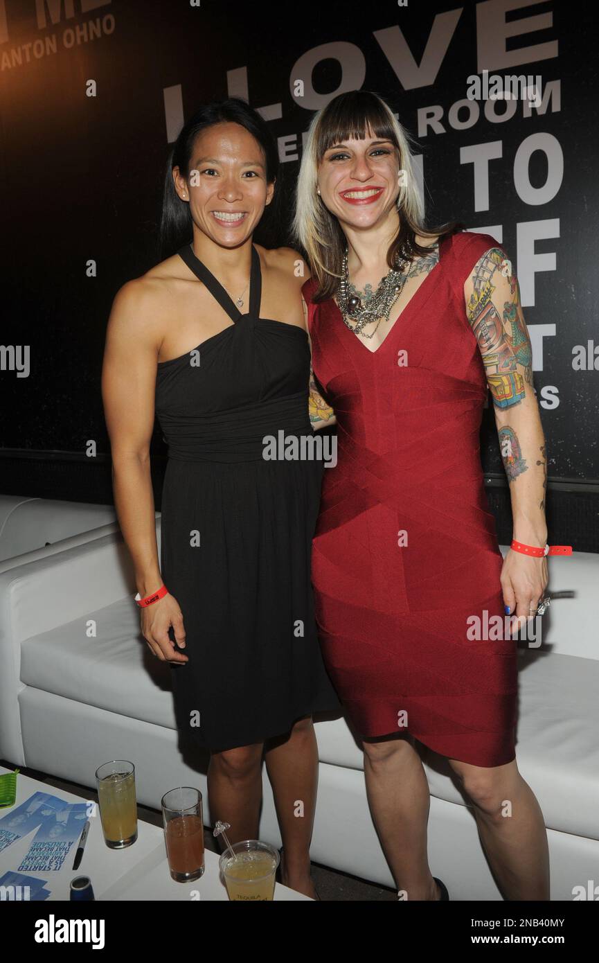 Suzy Hotrod, right, and Julie Chu pose for a photo at ESPN The Magazine ...