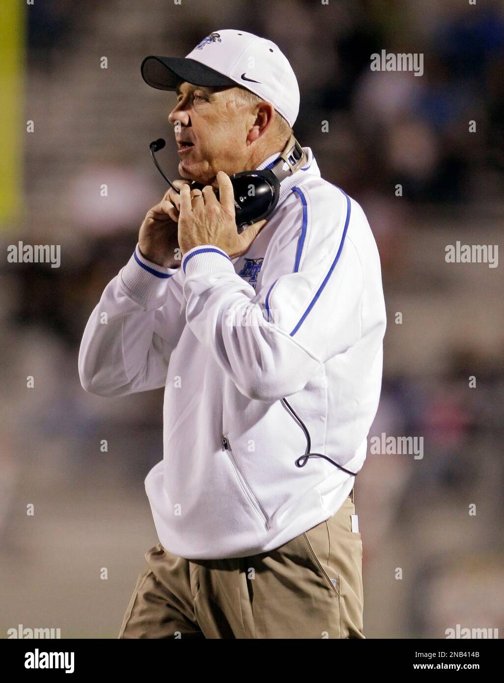 Middle Tennessee coach Rick Stockstill watches from the sideline in the ...