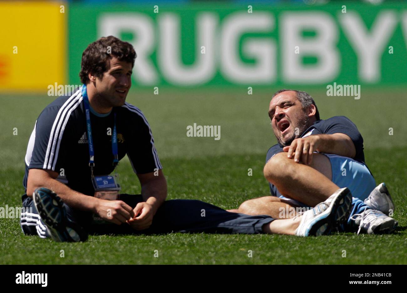 Argentina's Rodrigo Roncero, right, yawn beside Alejandro Campos during ...