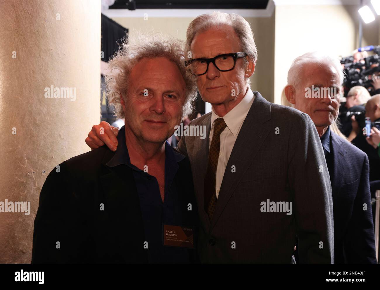 Charlie Mackesy, left, and Bill Nighy attend the 95th Academy Awards ...
