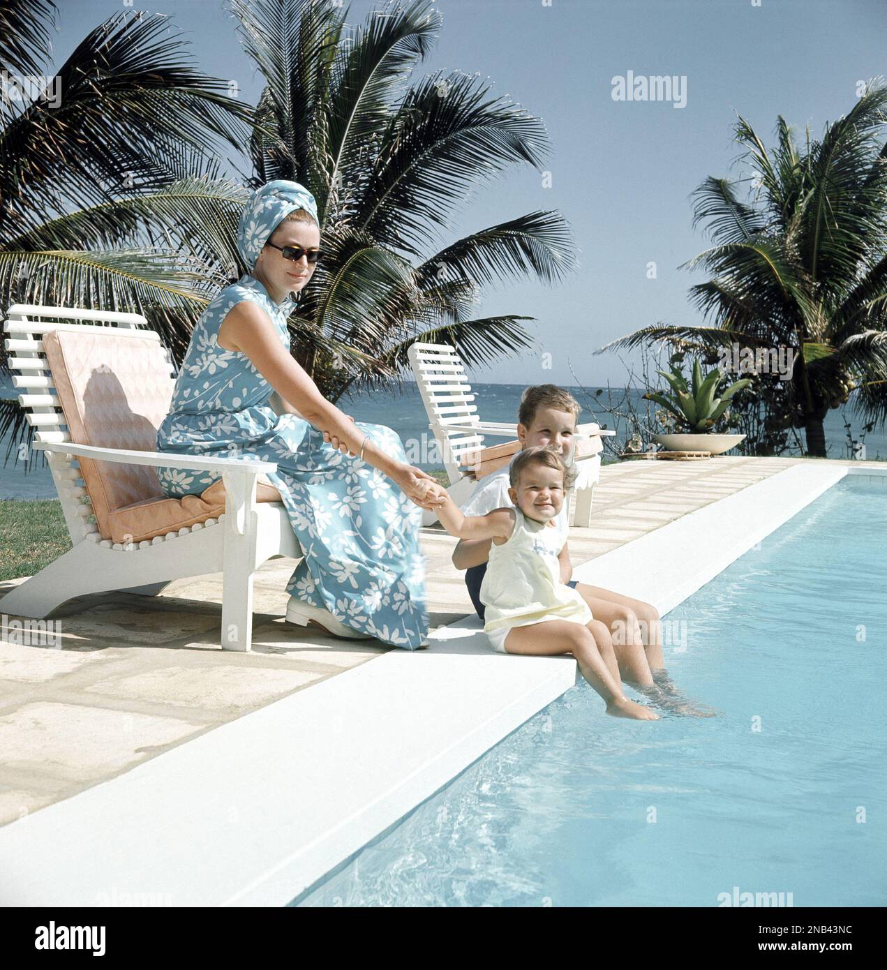 Princess Grace with her children Princess Stephanie and Prince Albert ...