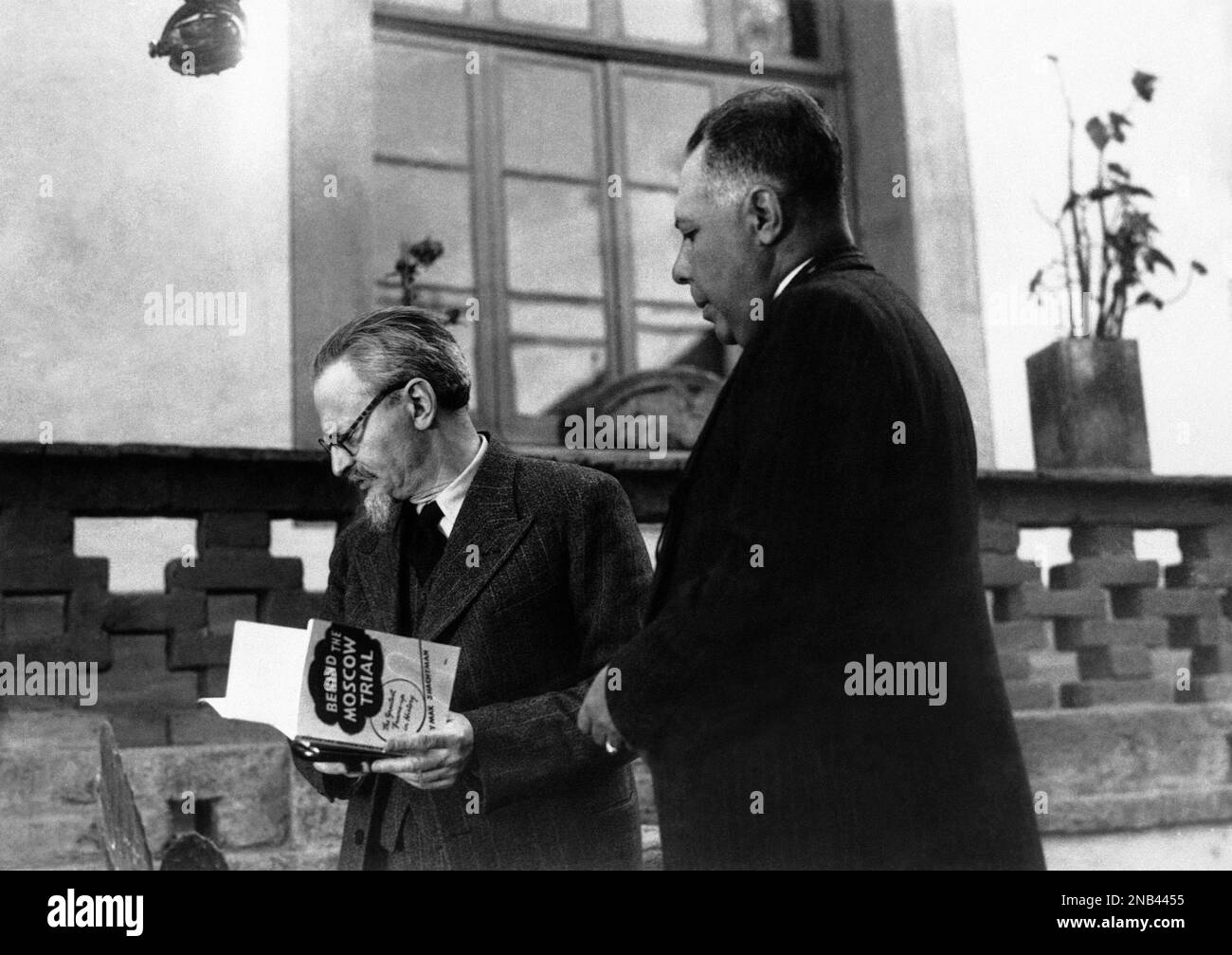 Leon Trotsky, ex-Soviet leader, who is in Mexico writing his life story ...