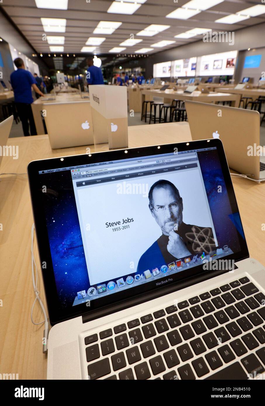 The image of Apple's founder and former CEO, Steve Jobs, is displayed ...