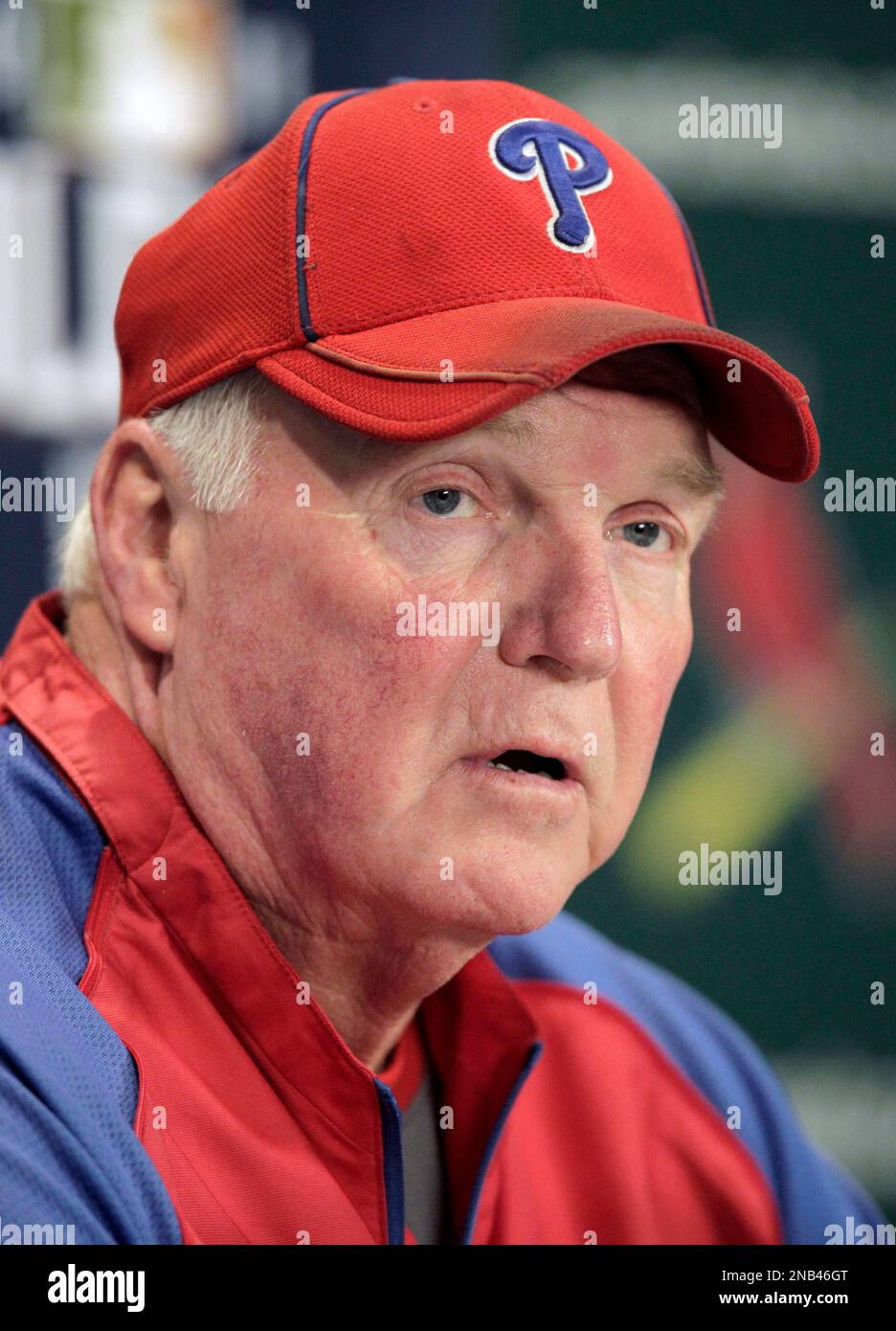 Philadelphia Phillies manager Charlie Manuel speaks during a news ...
