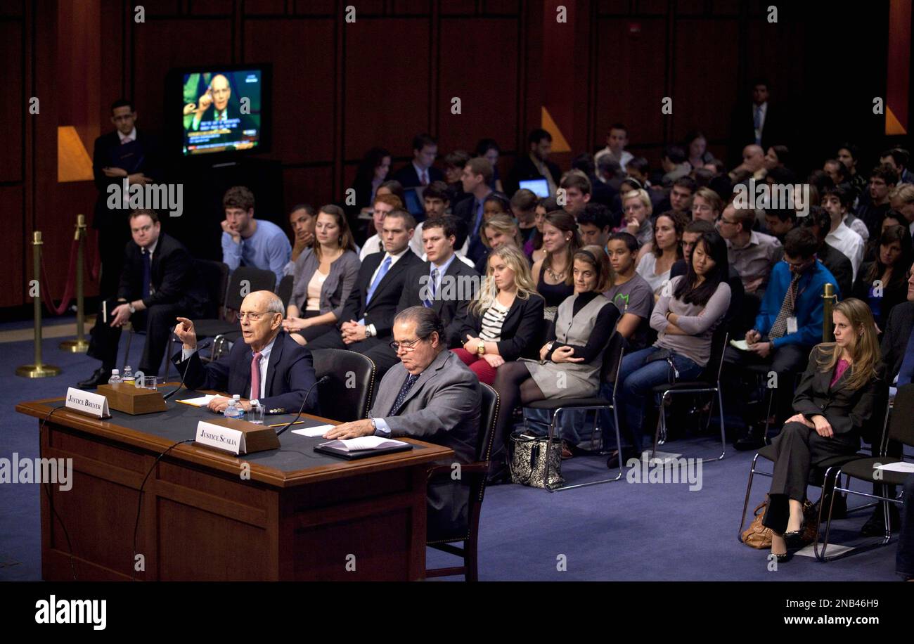 Supreme Court Justices Stephen Breyer Left And Antonin Scalia Testify