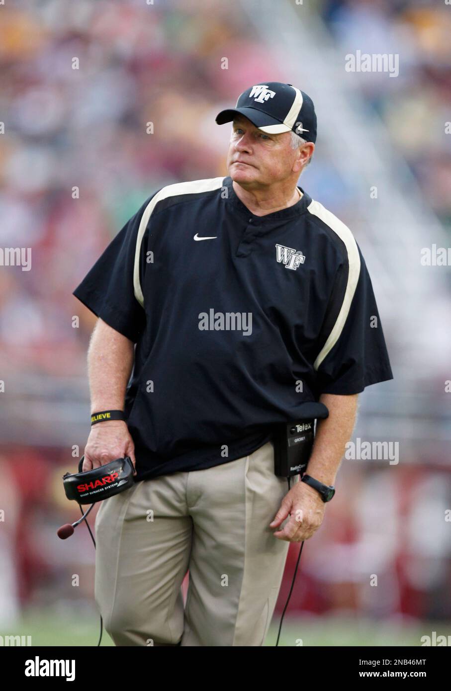 Wake Forest head coach Jim Grobe on the sidelines in the third quarter ...