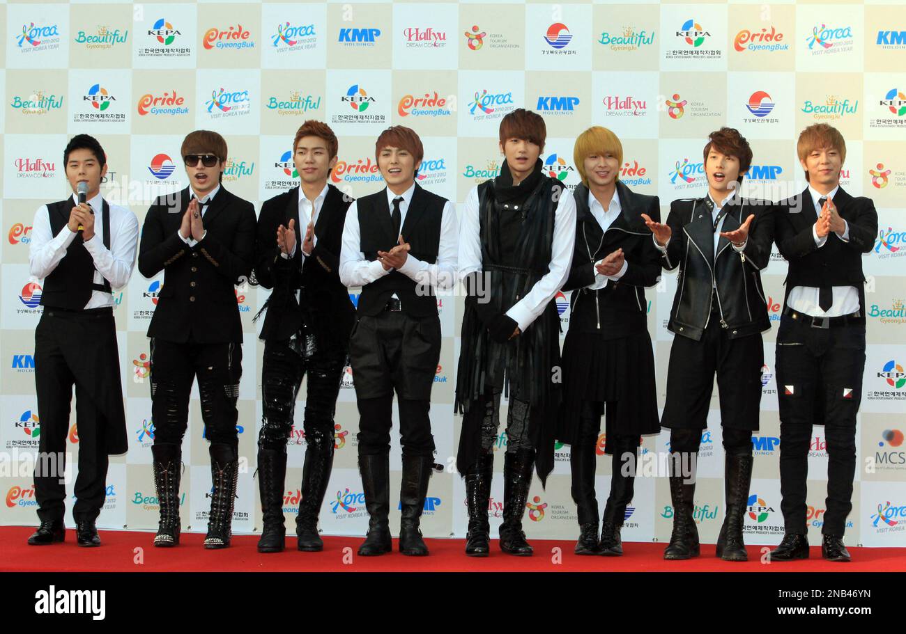 South Korean boy group ZE:A pose for the media during Hallyu Dream ...