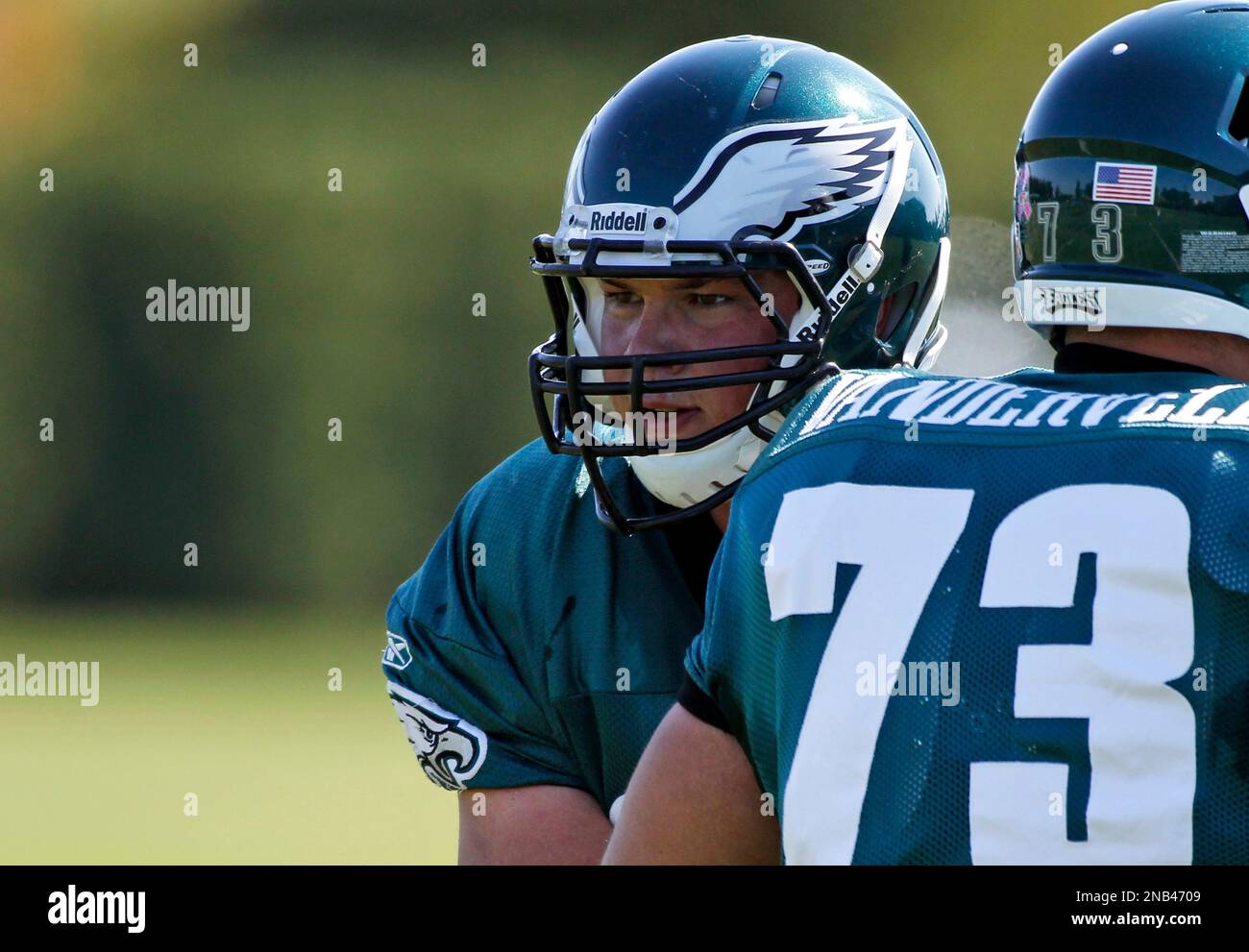 Philadelphia Eagles guard Danny Watkins works out during NFL football ...