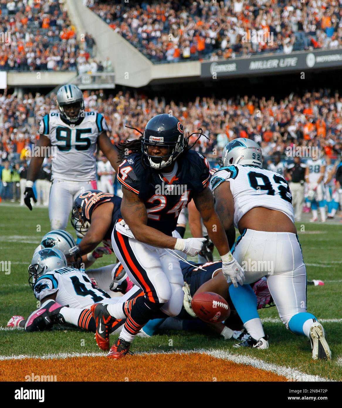 Chicago Bears running back Marion Barber (24) celebrates after scoring ...