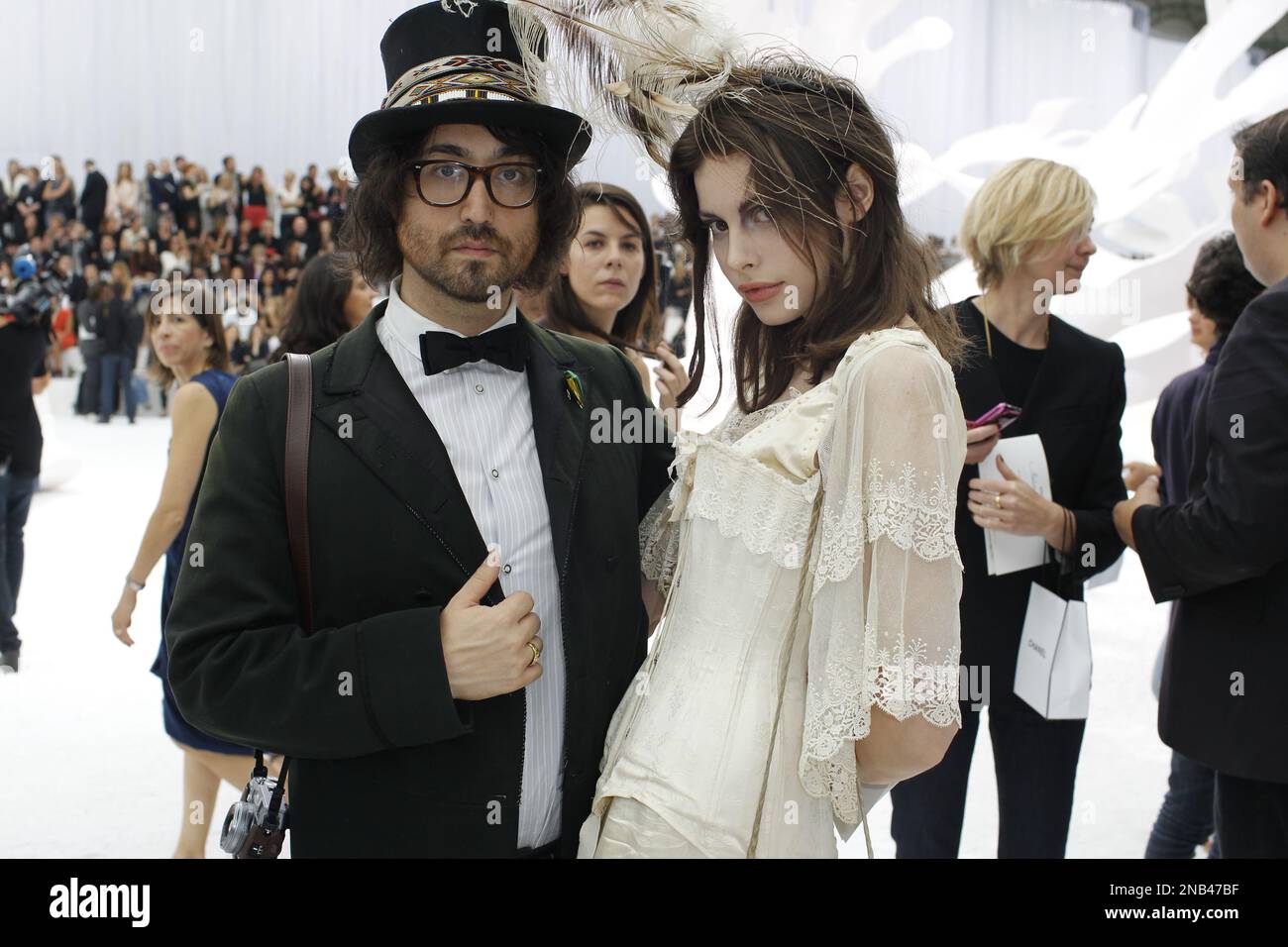 Sean Lennon and girlfriend model Charlotte Kemp attend Chanel's spring ...