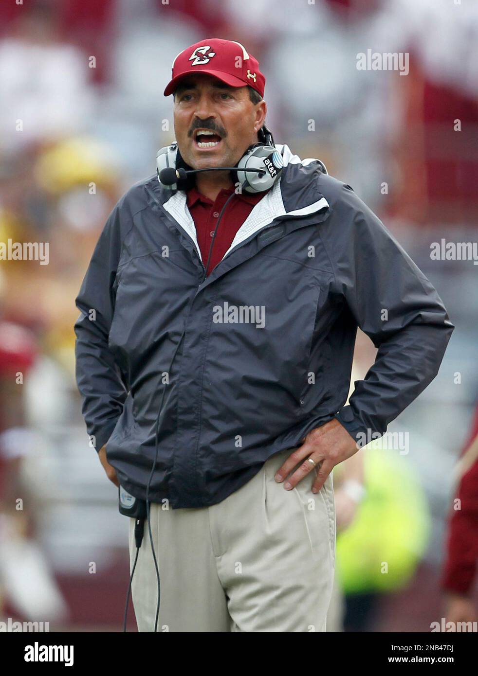 Boston College head coach Frank Spaziani in the fourth quarter of an ...