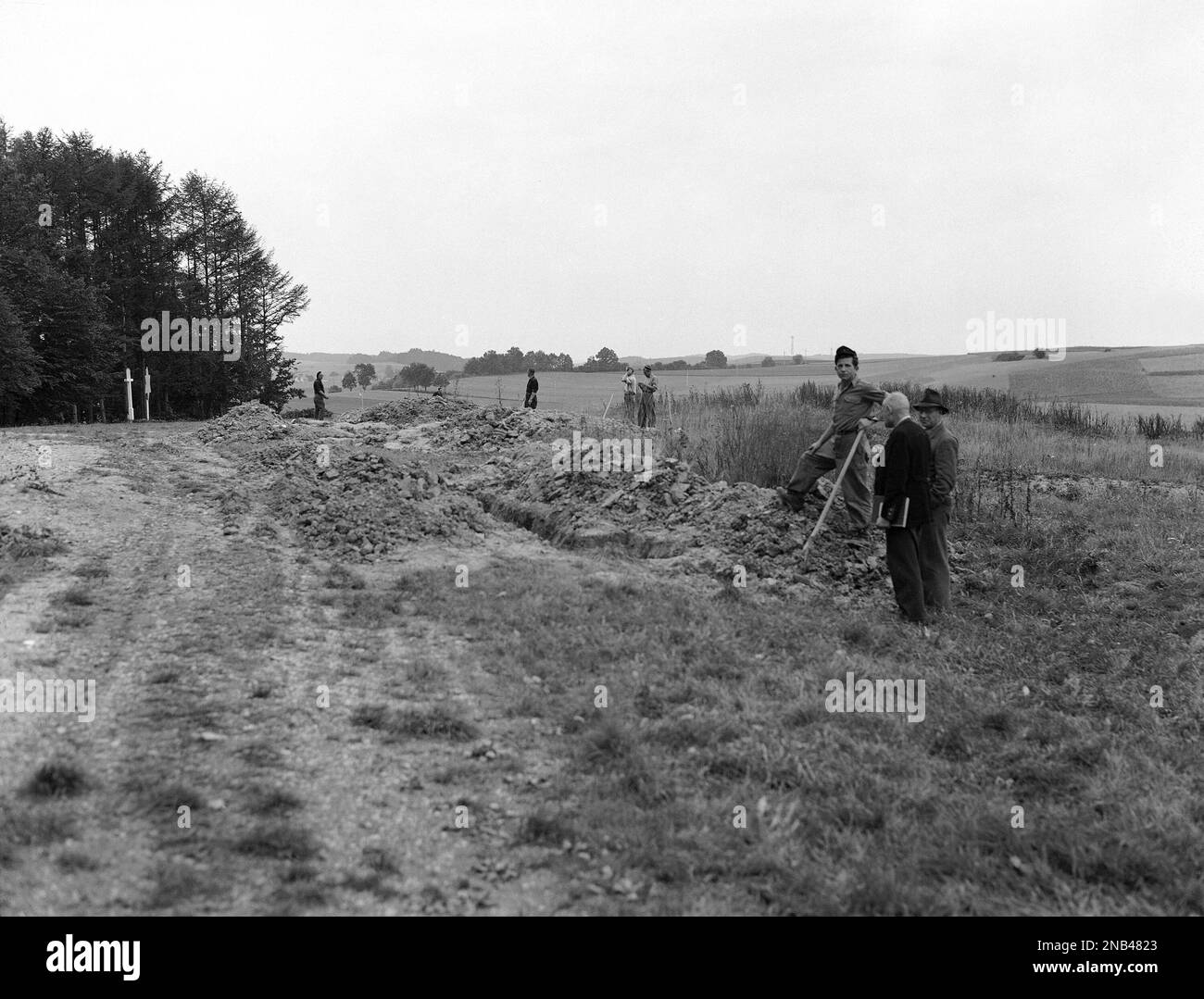 General view of the excavation work carried on near Dachau, Germany on ...