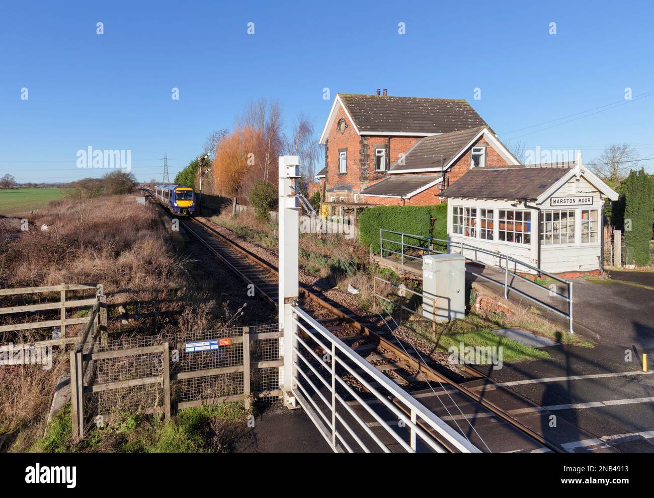 Northern Rail class 170 Turbostar train passing the small mechanical ...