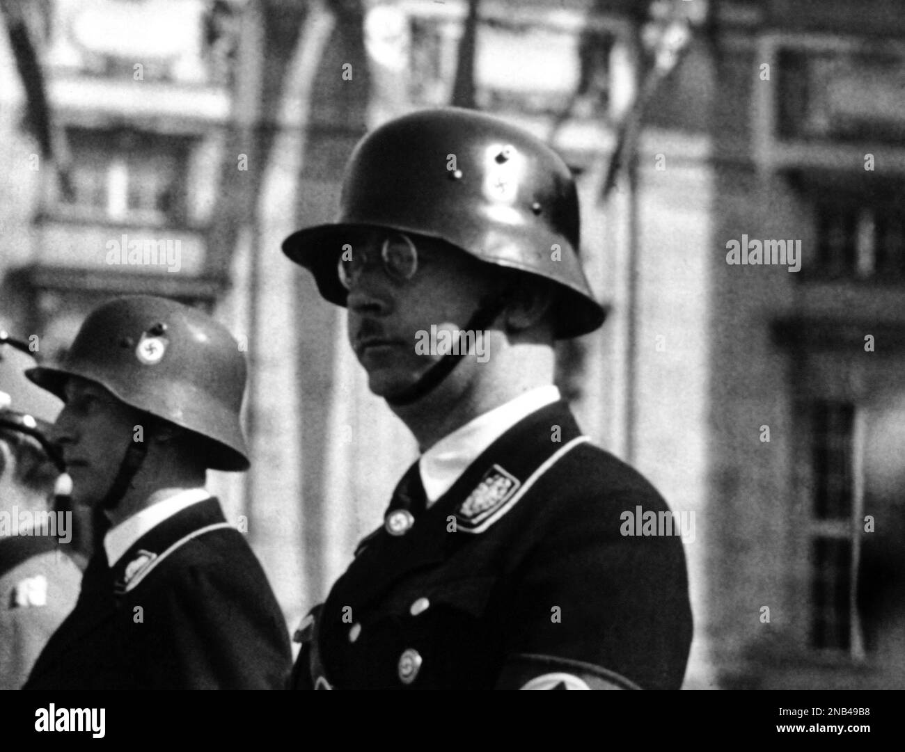 German SS Leader Heinrich Himmler at review of Viennese Police, in ...