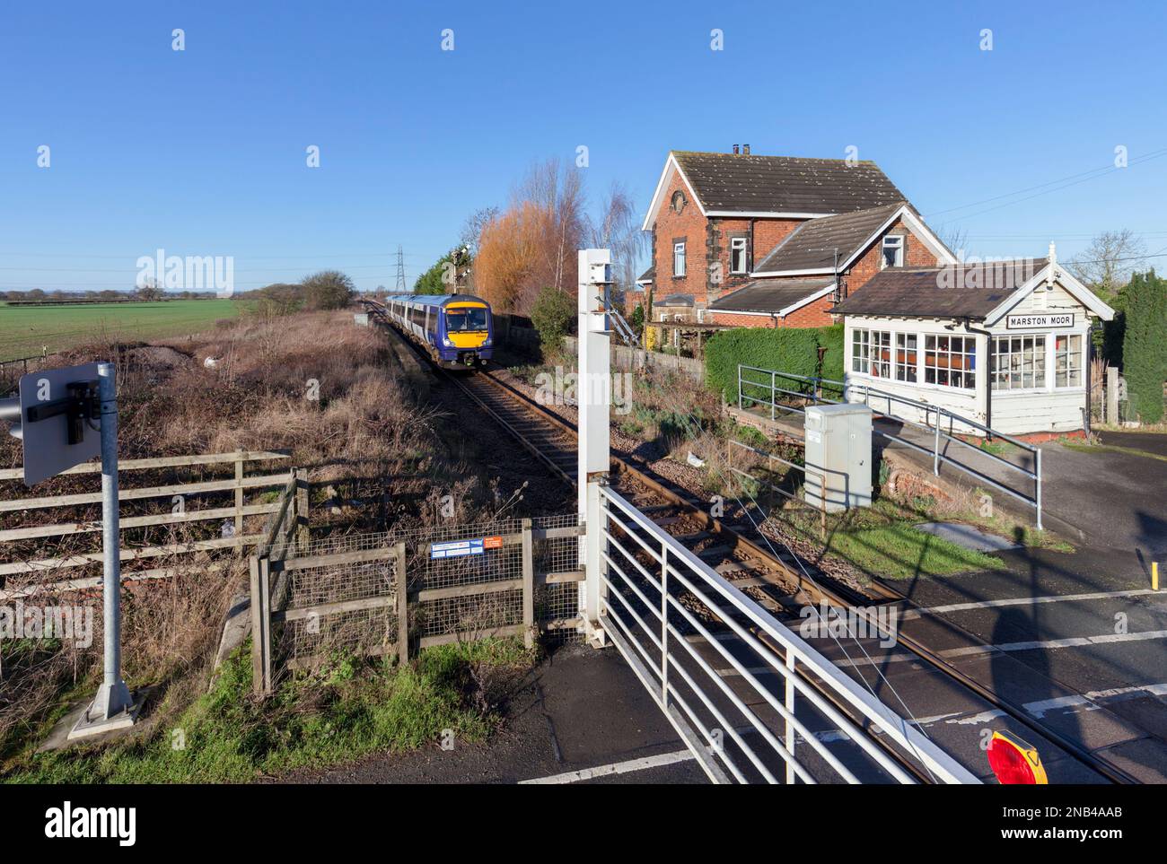 Northern Rail class 170 Turbostar train passing the small mechanical ...