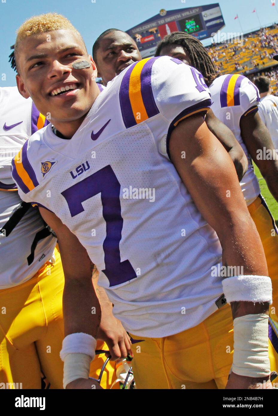 LSU cornerback Tyrann Mathieu (7) after the game with Kentucky in Baton ...