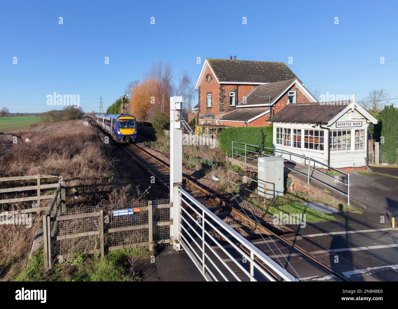 Northern Rail class 170 Turbostar train passing the small mechanical ...