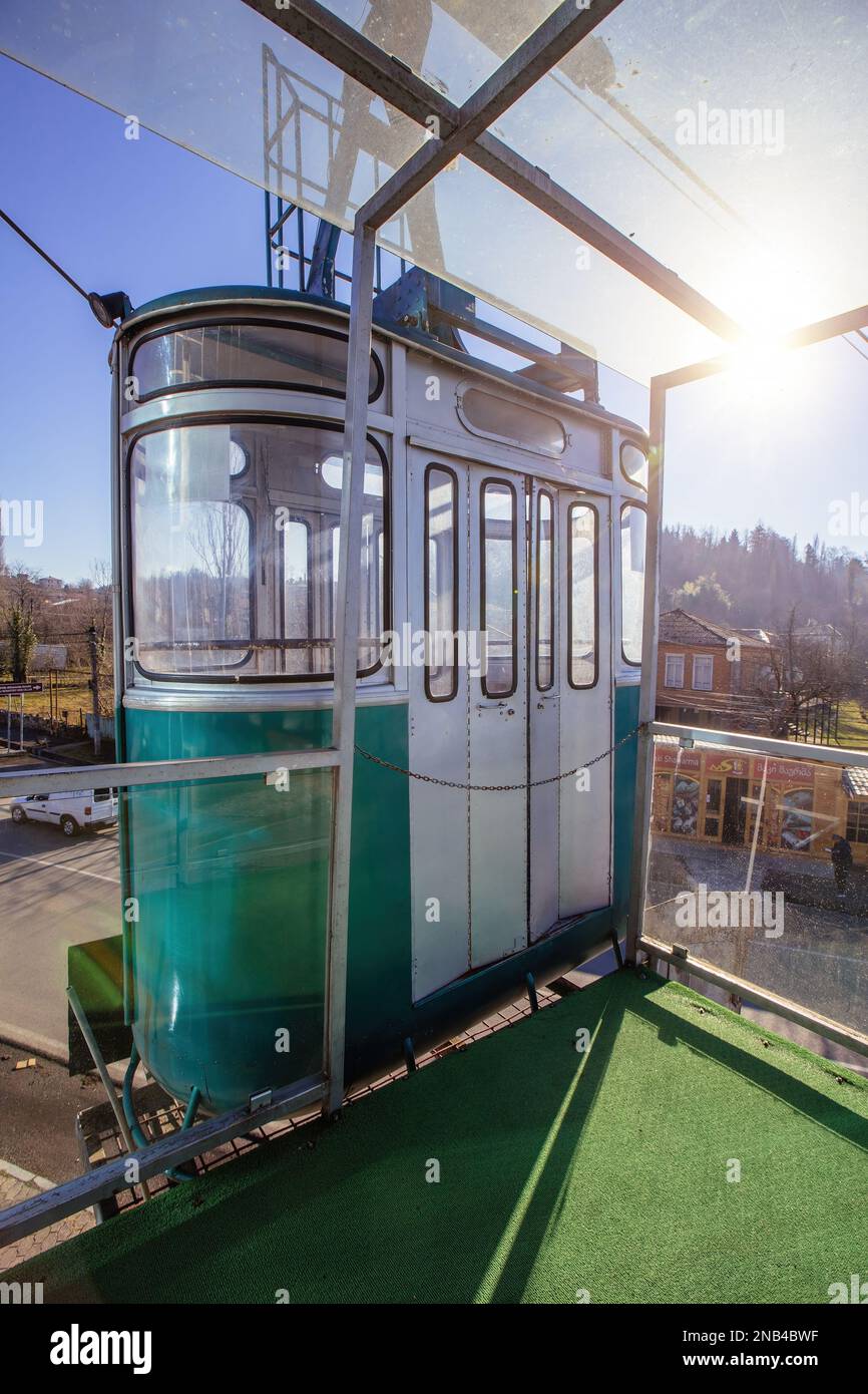 Old cable car on the lower station Stock Photo - Alamy