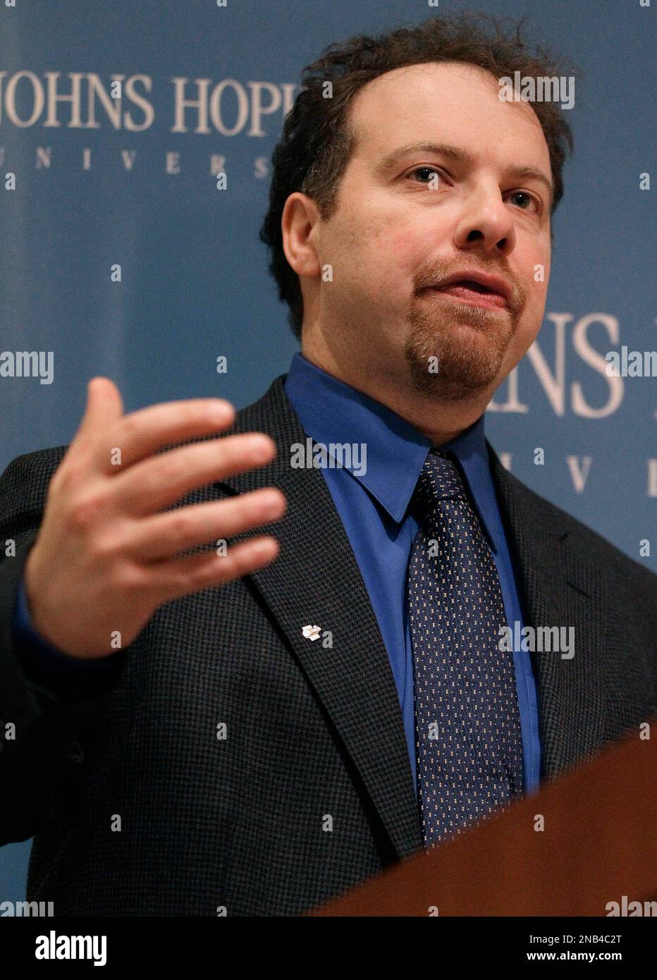 Dr. Adam Riess speaks at a news conference to acknowledge his Nobel ...