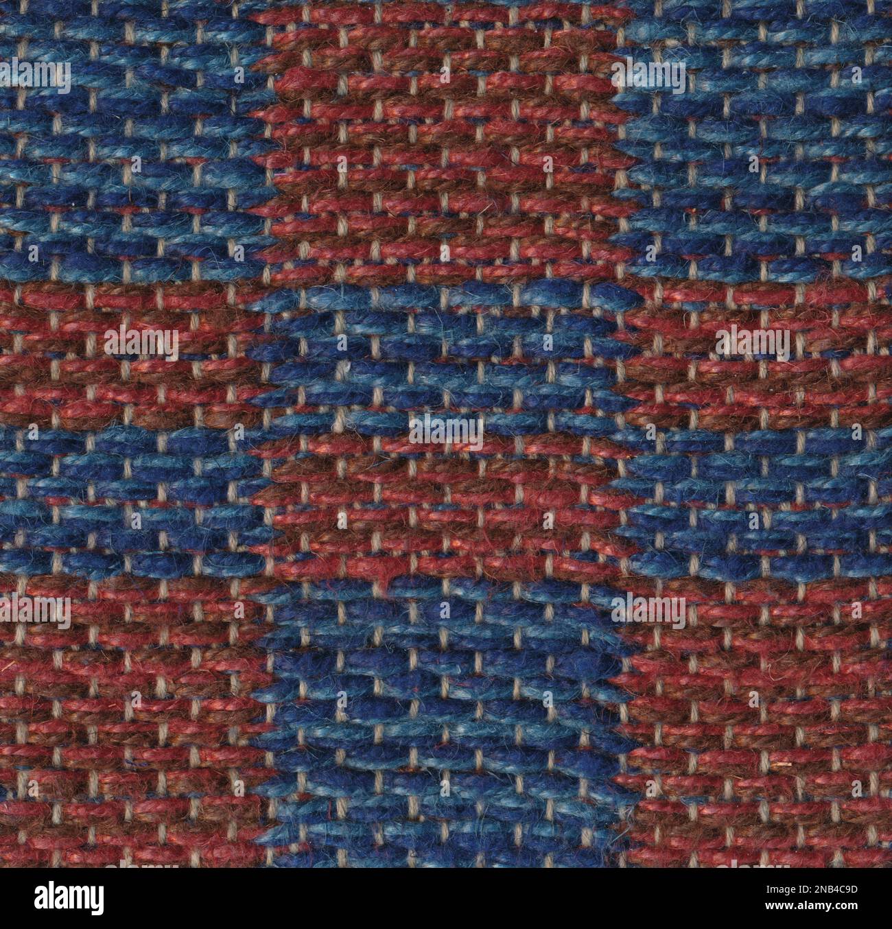 Checked handwoven rug in 100% linen Stock Photo - Alamy