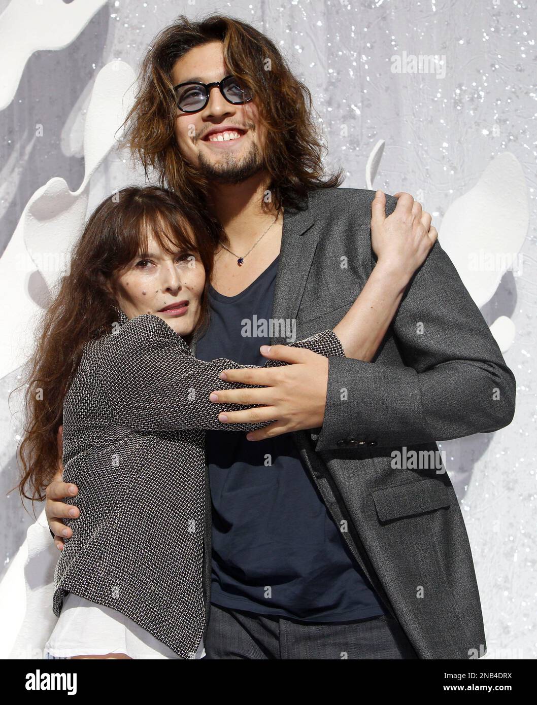 Foomer French model Bambou and son Lulu Gainsbourg arrive at Chanel's ...