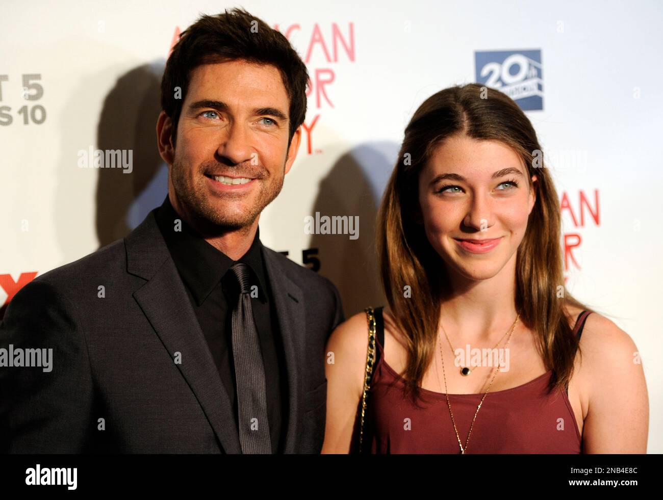 Dylan McDermott and his daughter Colette pose together at the premiere ...