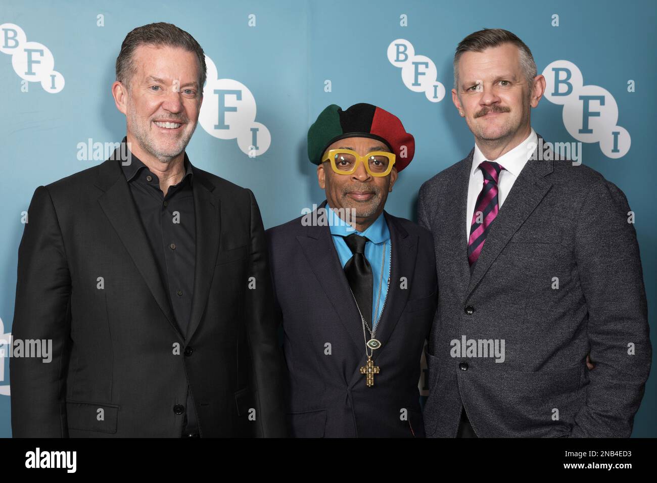 Tim Richards, from left, Spike Lee and Ben Roberts pose for ...