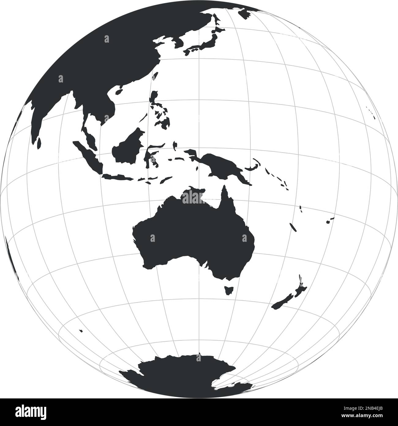 Vector Earth globe focused on Australia and Oceania Stock Vector Image ...