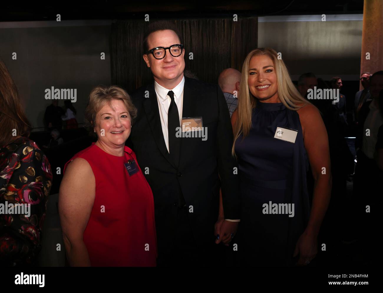 Bonnie Arnold, from left, Brendan Fraser, and Jeanne Moore attend the ...