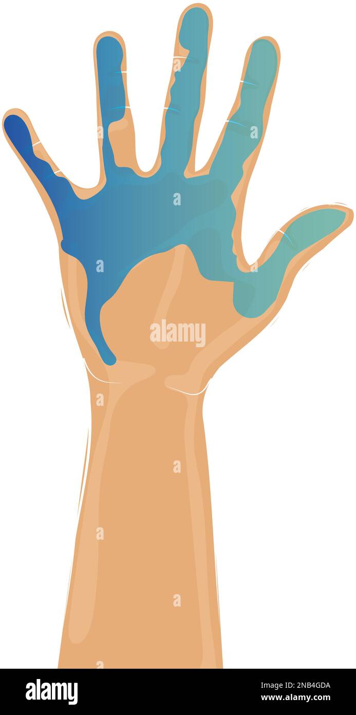 Isolated open hand with paint Vector Stock Vector Image & Art - Alamy
