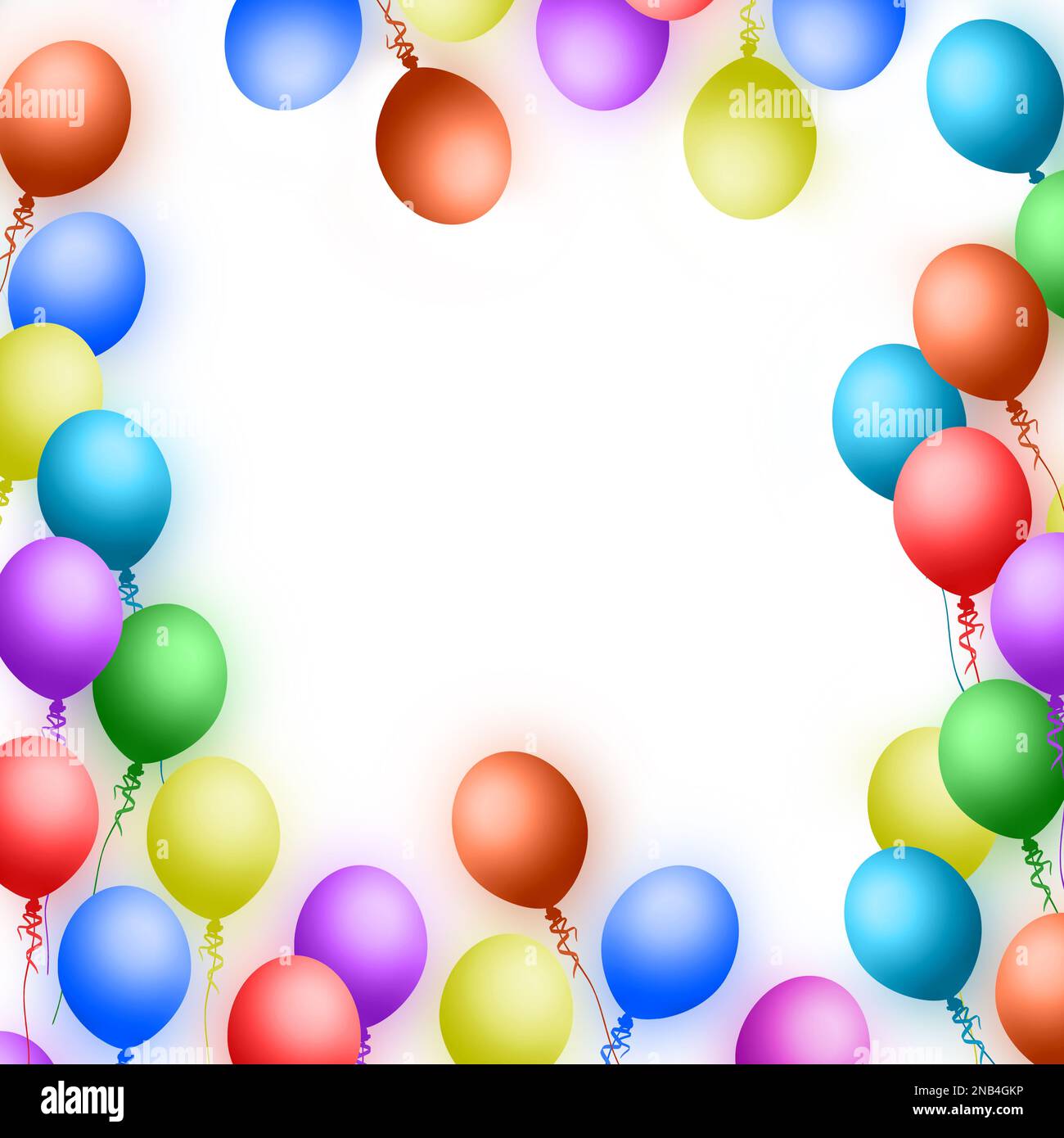 the colorful balloons frame template Stock Photo - Alamy