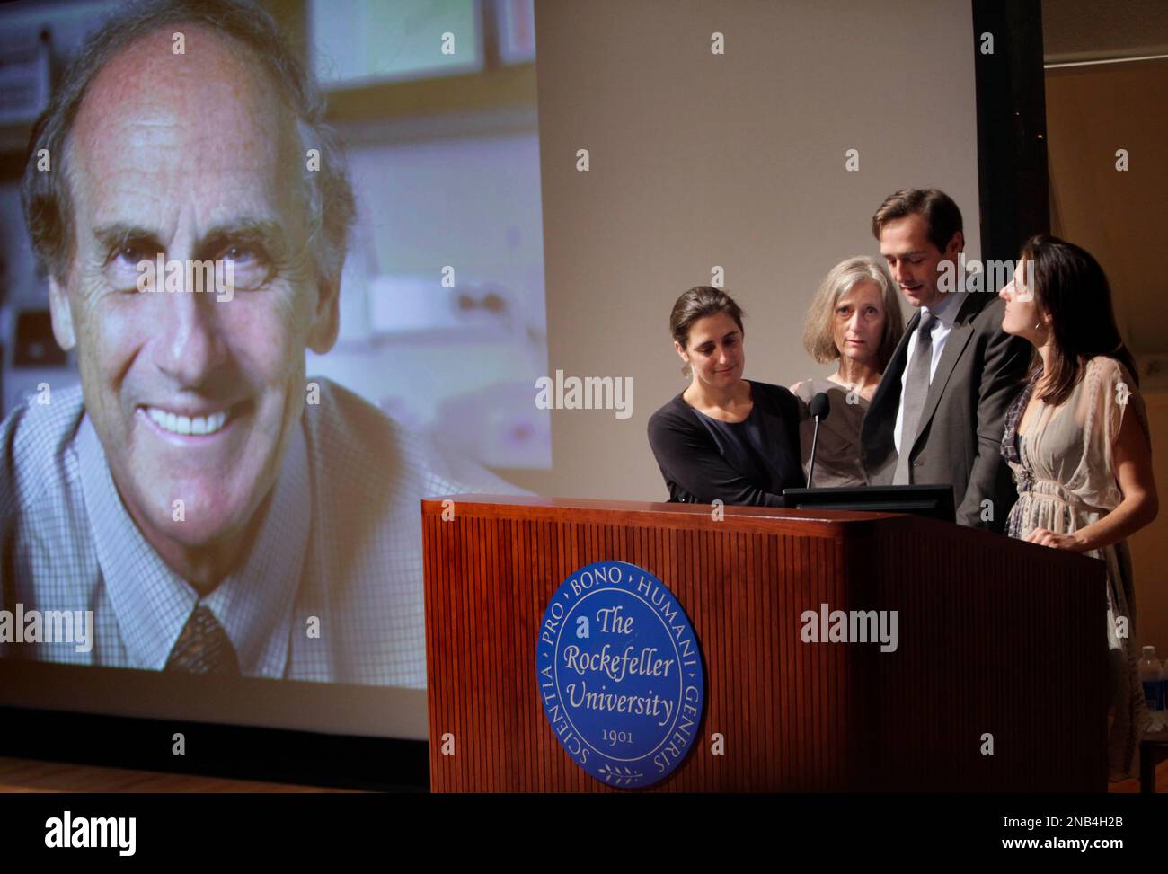 Nobel prize winner Ralph Steinman's family, from left to right ...