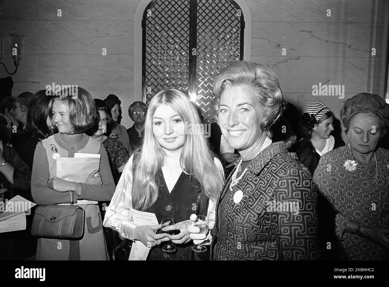 Pop singer Mary Hopkin, left, stands beside Vera Lynn, at London’s ...