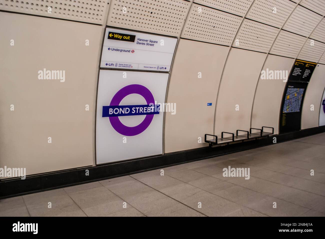 BOND STREET, LONDON - 11 February 2023: Bond Street Elizabeth Line ...