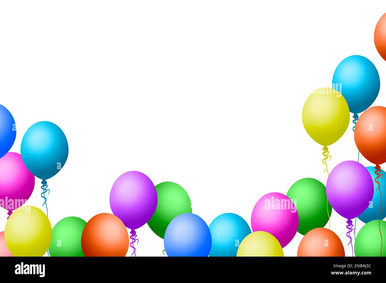 the colorful balloons frame template Stock Photo - Alamy