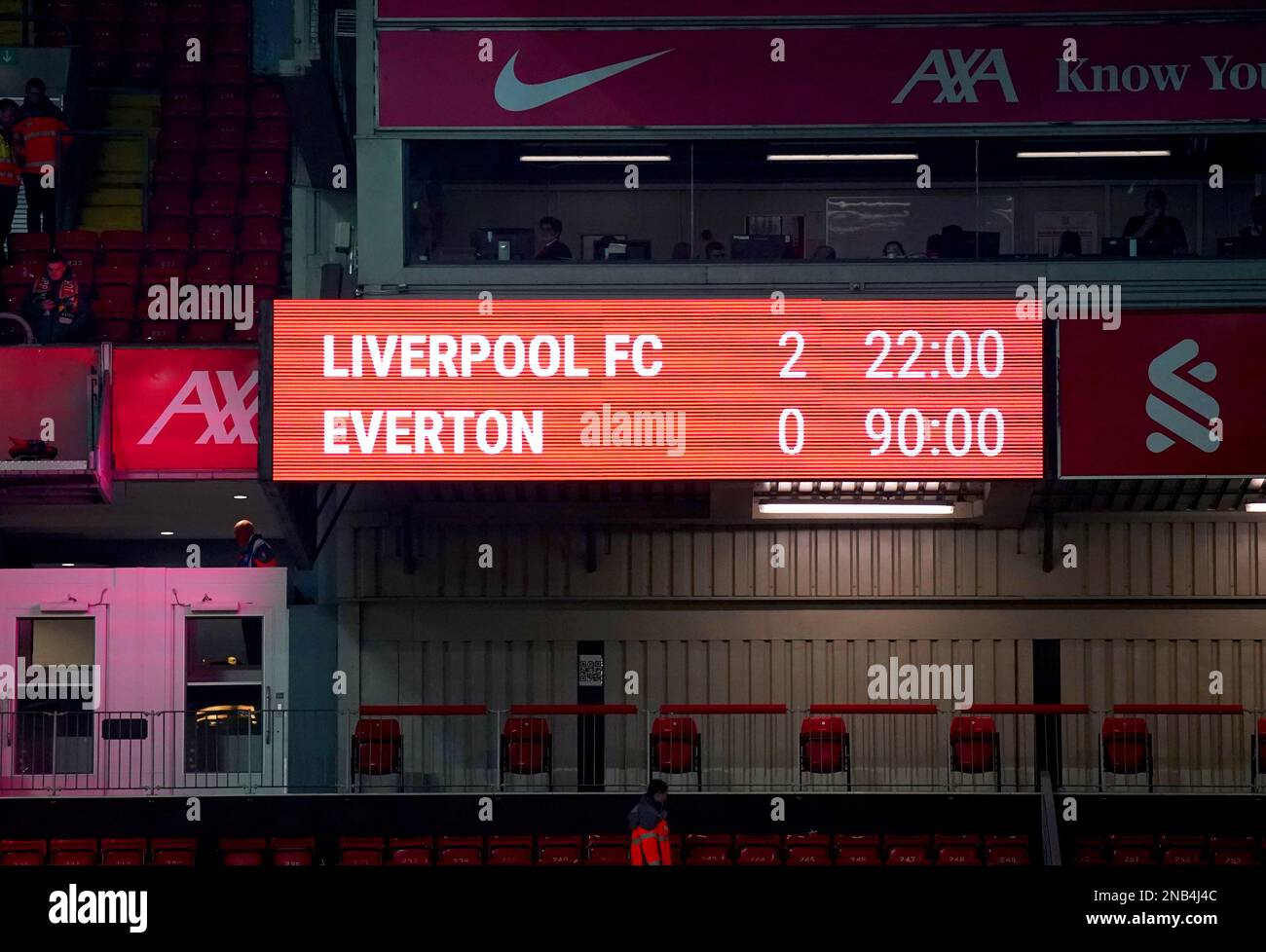 The final score is displayed on screen at the end of the Premier League ...