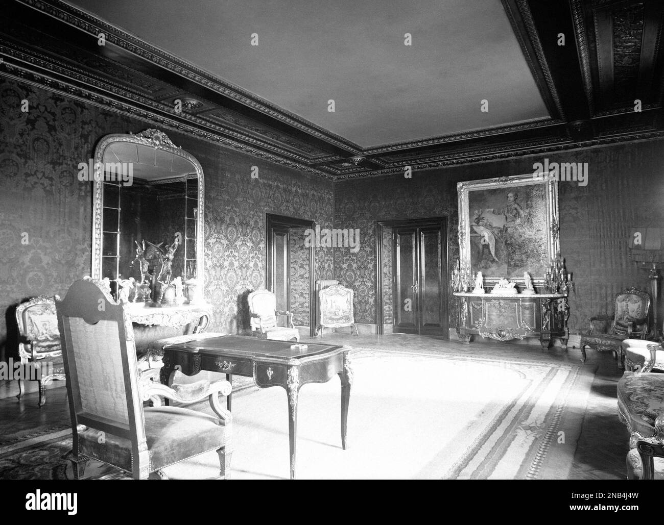 The leaving hall for receptions in the Royal Palace of Durazzo, Albania ...