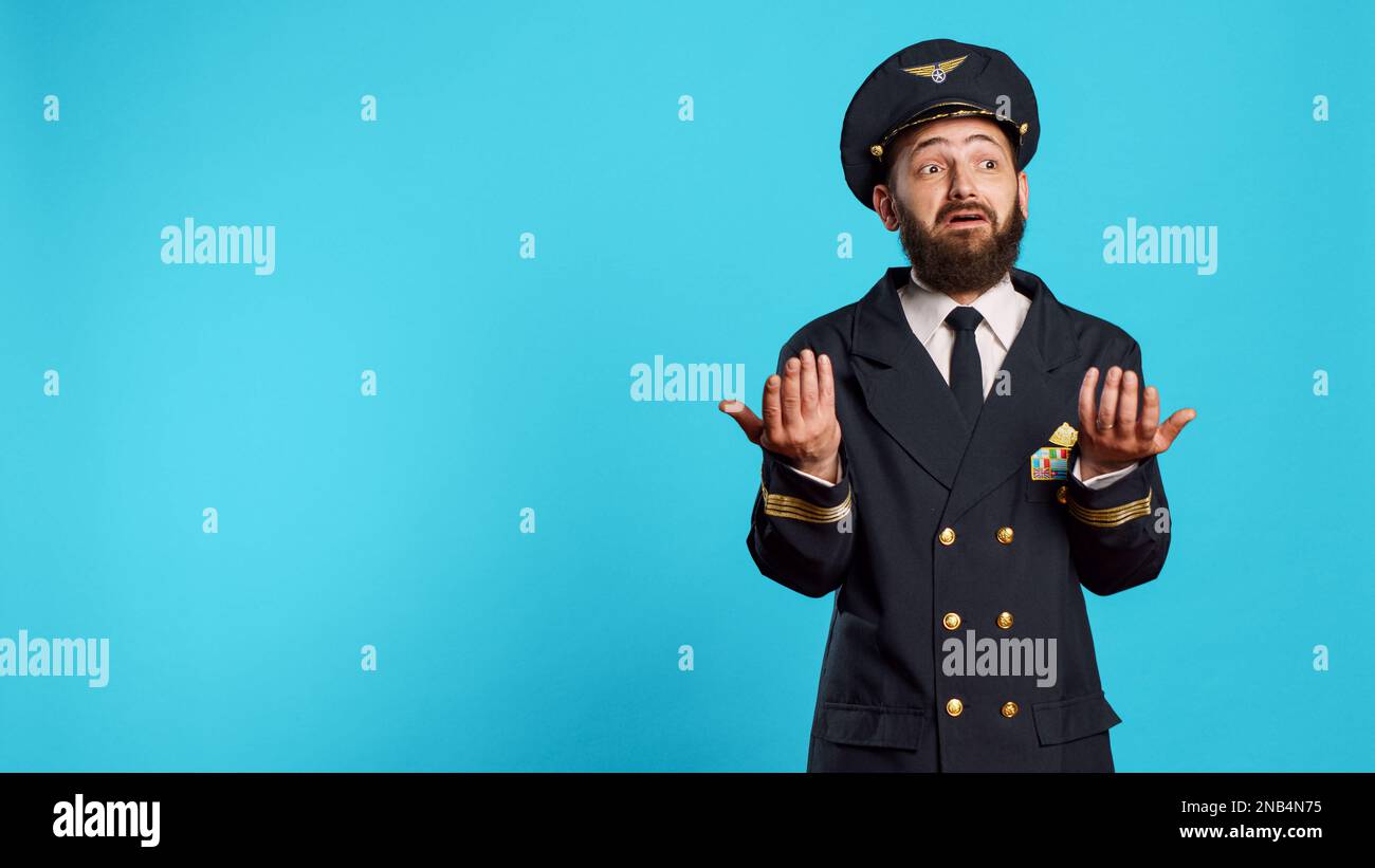 Confused man on plane hi-res stock photography and images - Alamy