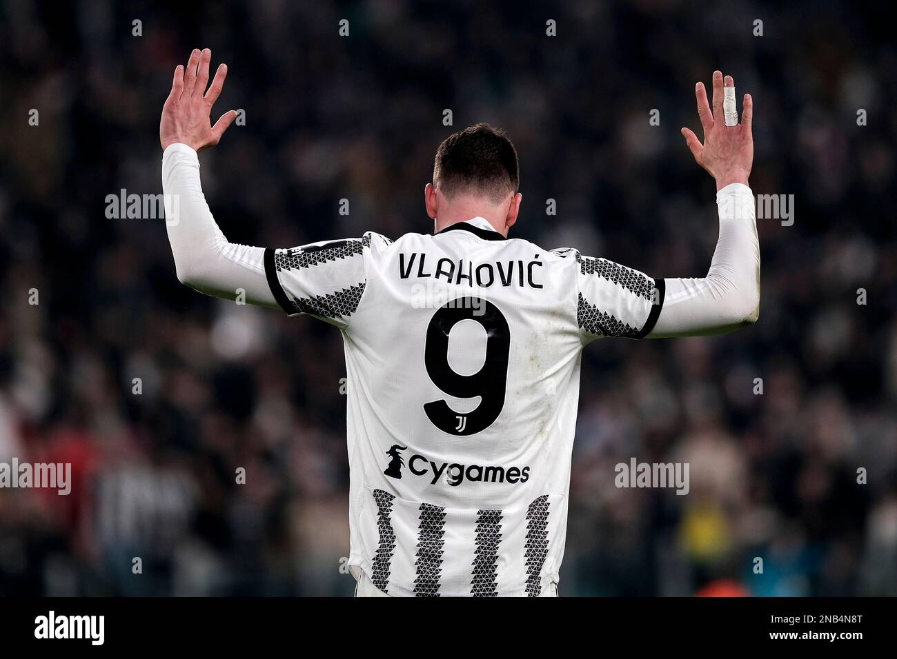 Dusan Vlahovic of Juventus FC reacts during the Serie A football match ...