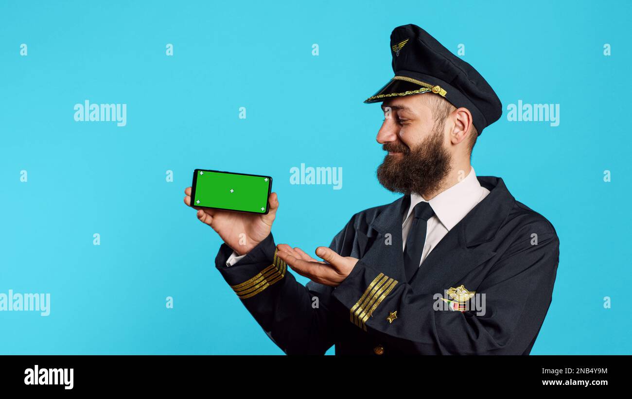 Positive man using greenscreen display hi-res stock photography and ...
