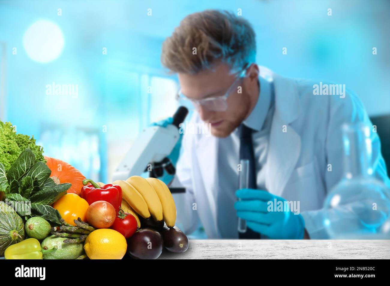 Quality control specialist inspecting food in laboratory Stock Photo ... Quality control specialist inspecting food in laboratory Stock Photo ...